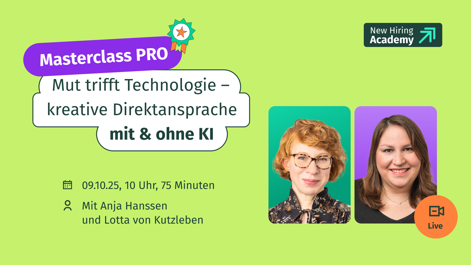 Masterclass PRO: Mut trifft Technologie - kreative Direktansprache mit & ohne KI » XING